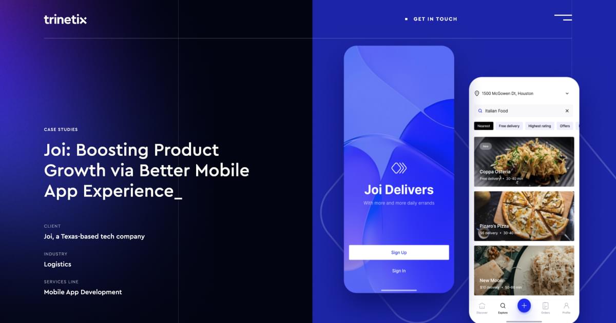 Personalized Mobile App Development and Design for Joi | Trinetix